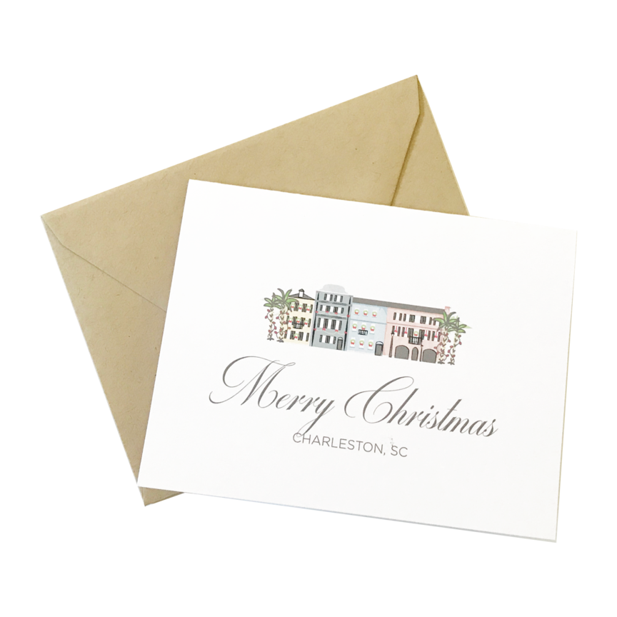 Rainbow Row Christmas Card – Shop Dodeline