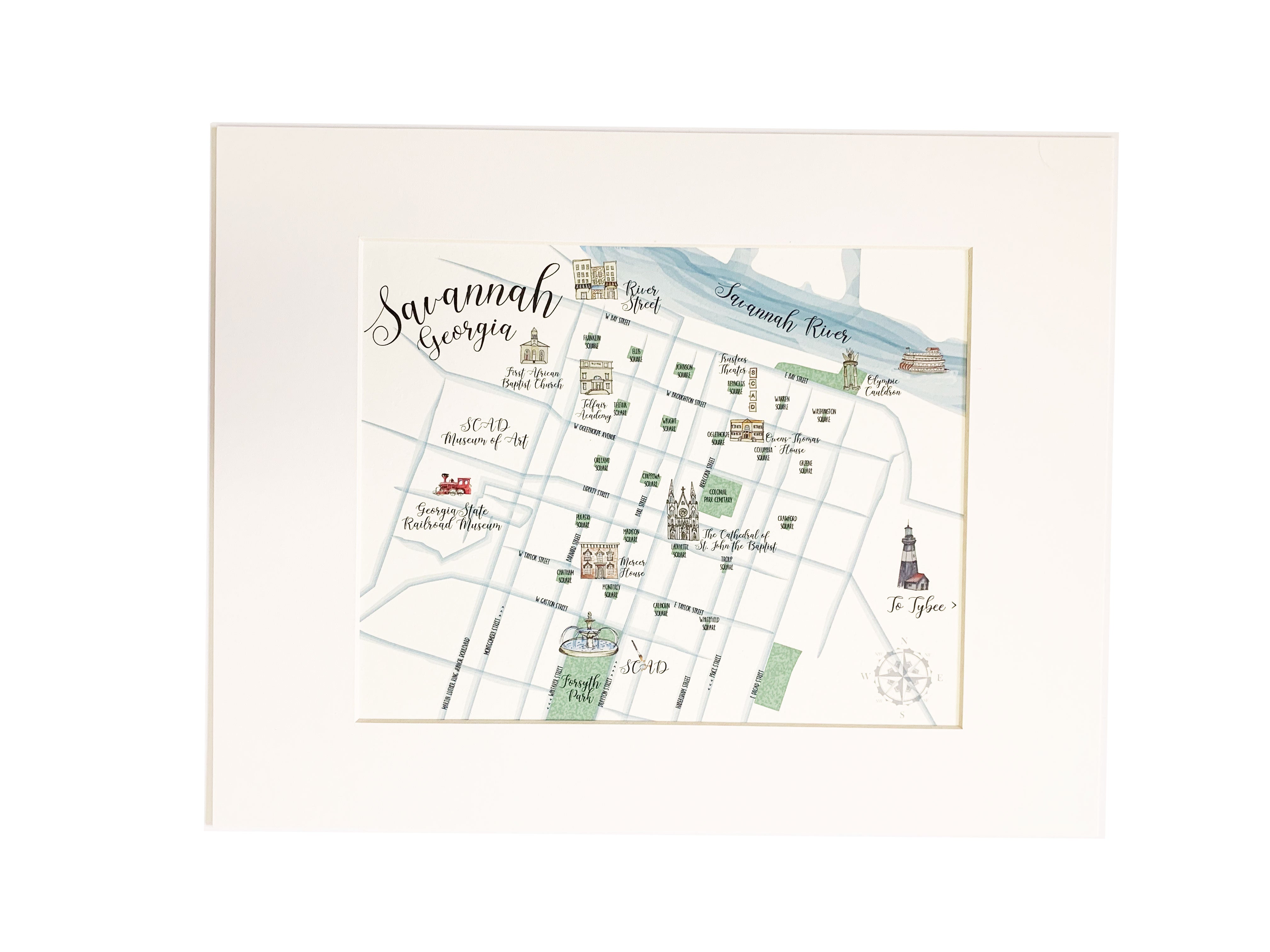 Savannah Street Map Savannah, Georgia, US, Printable Vector Map Street